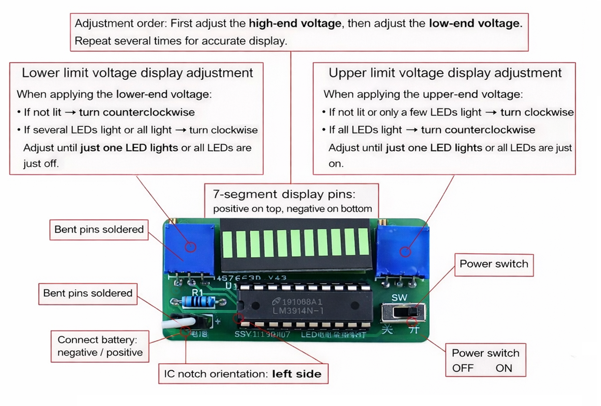 LED Battery Level Display Module Kit: Complete Guide with Circuit ...