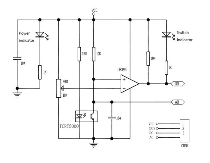 Tcrt5000 Infrared Reflective Sensor How It Works And Example Circuit And Code Based On Arduino
