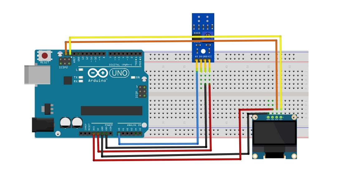 TCRT5000 Infrared Reflective Sensor - How It Works and Example circuit and code based on Arduino ...